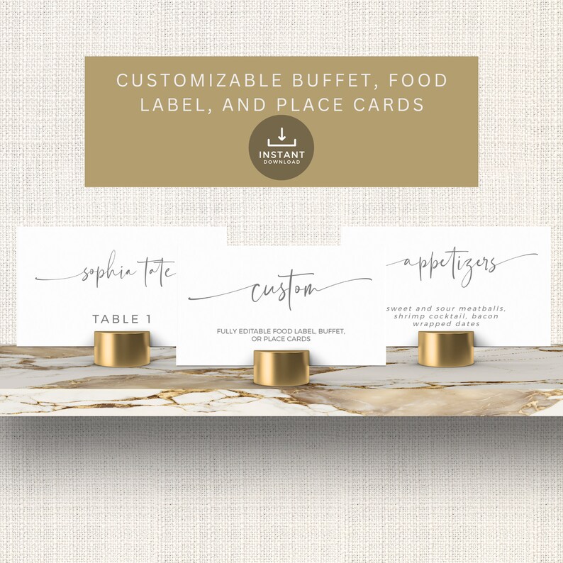 Food Tent Cards, Table Place Cards, Digital Download, Buffet Labels ...