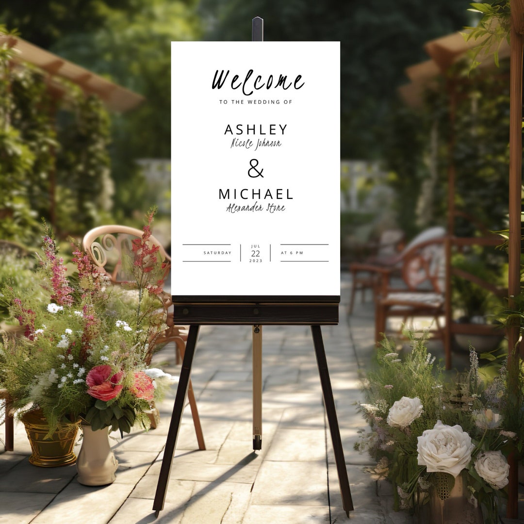 Wedding Welcome Sign Template, Simple Welcome Sign, Minimalist Welcome ...