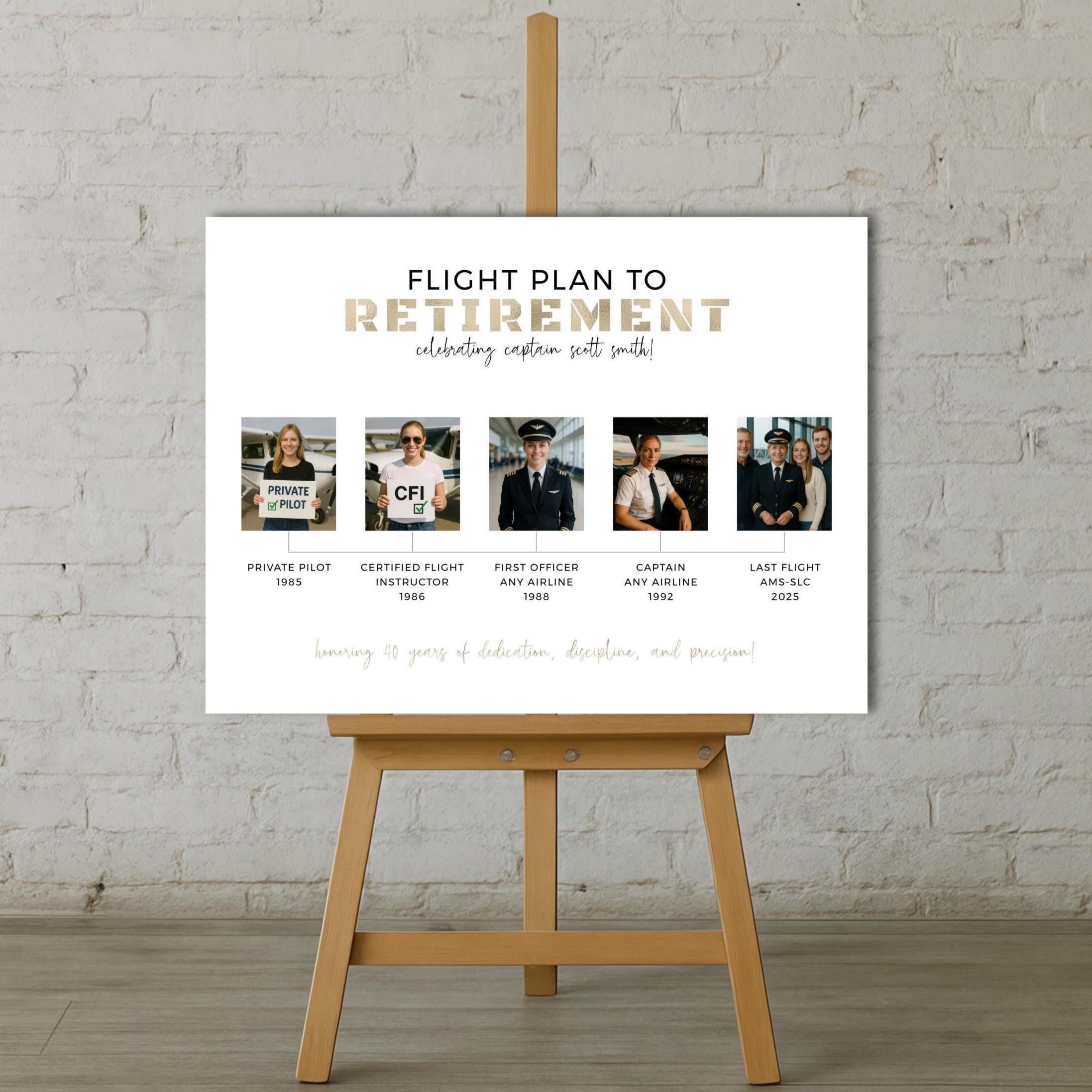 Retirement Photo Timeline Sign Template, Editable Retirement Party Sign ...