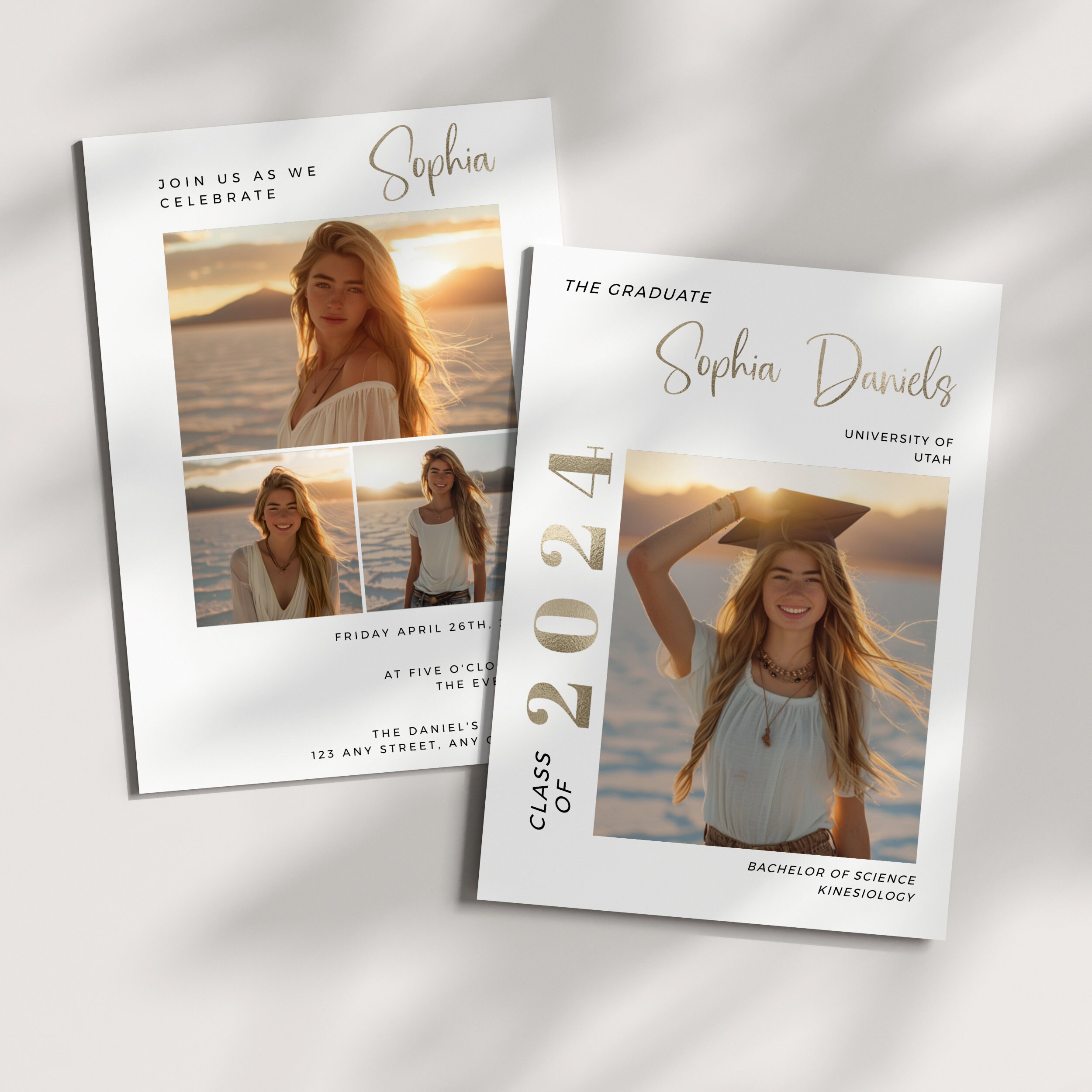 Graduation Invitation Template Graduation Announcement Photo Collage ...