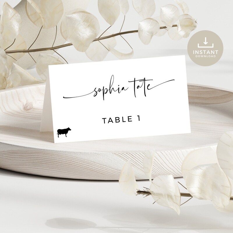 Wedding Place Cards With Meal Choice - Etsy