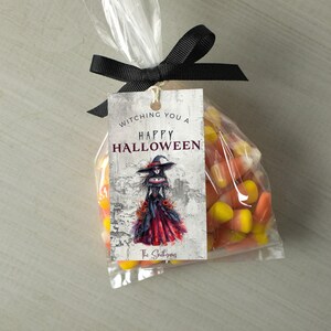 Halloween Gift Tag Template, Witch Halloween Tags, Halloween Party ...