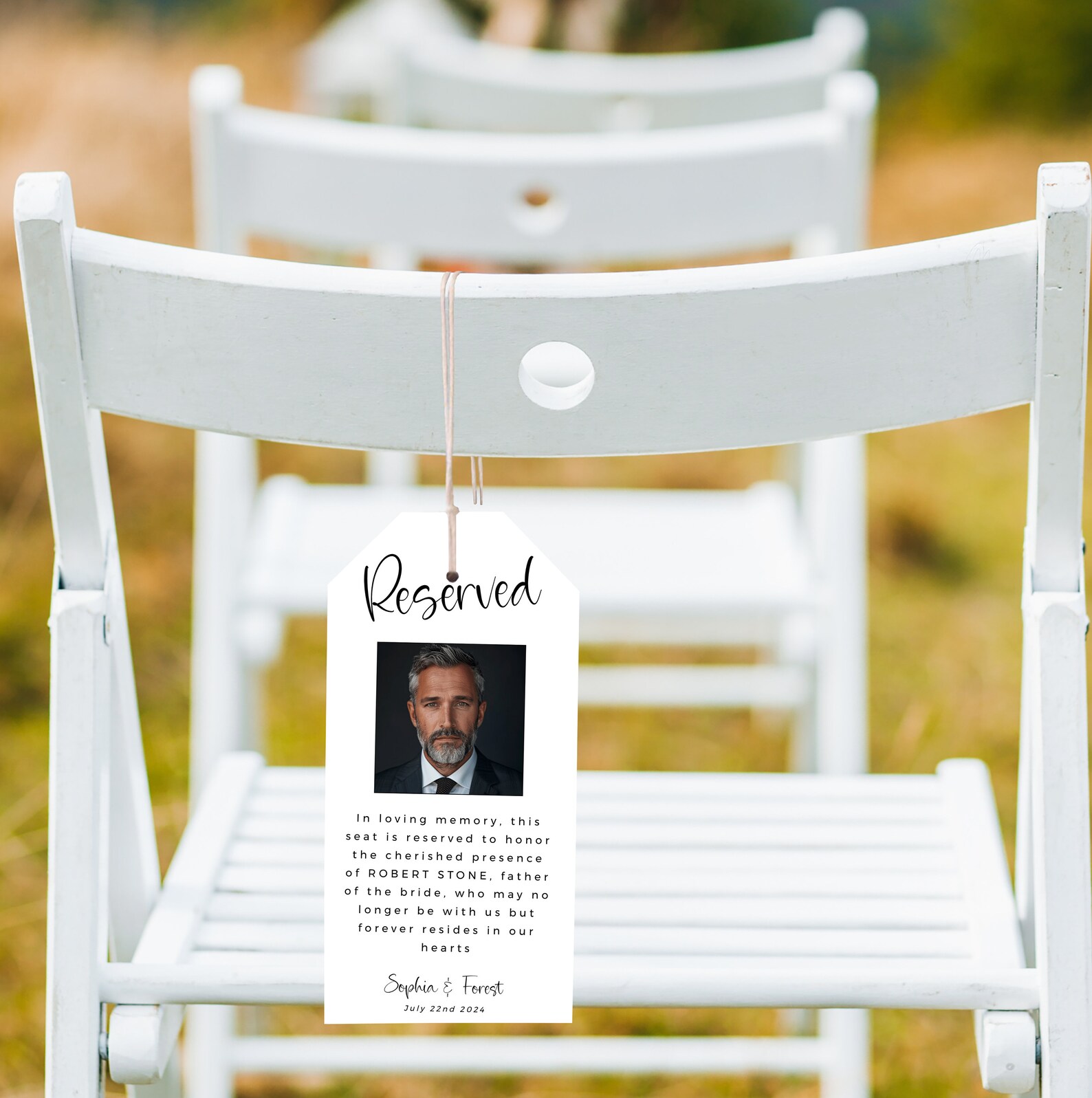 Reserved in Memory of Sign, Photo Memorial Table Sign, in Loving Memory ...