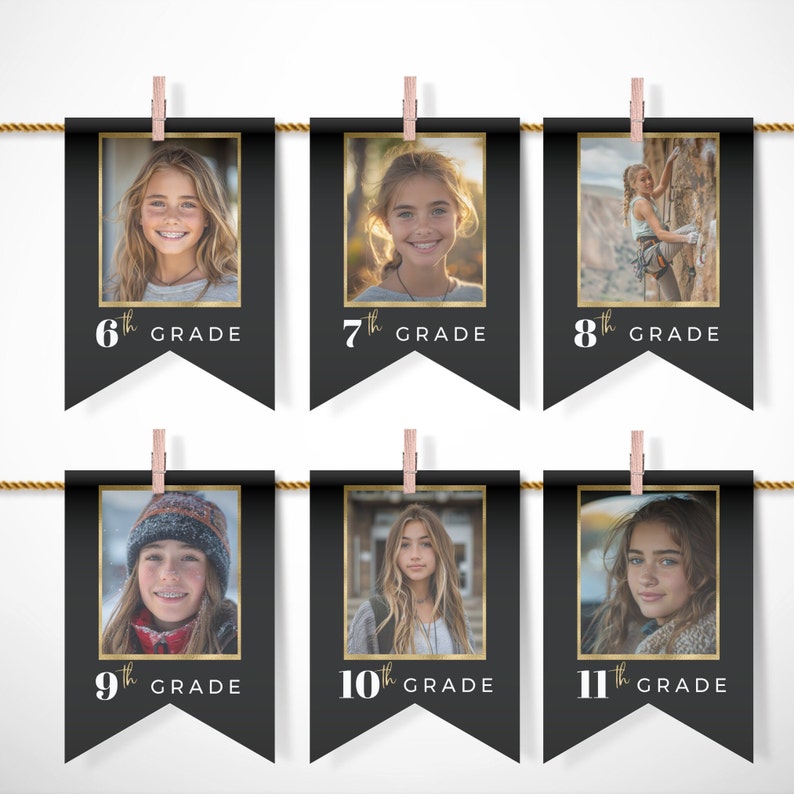 Photo Graduation Party Bunting | Grad Party Decor | Pennant Banner ...