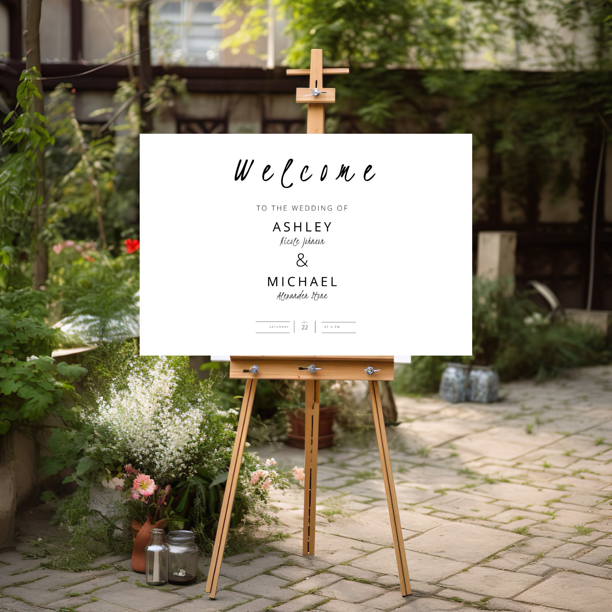 Wedding Welcome Sign Template, Simple Welcome Sign, Minimalist Welcome ...