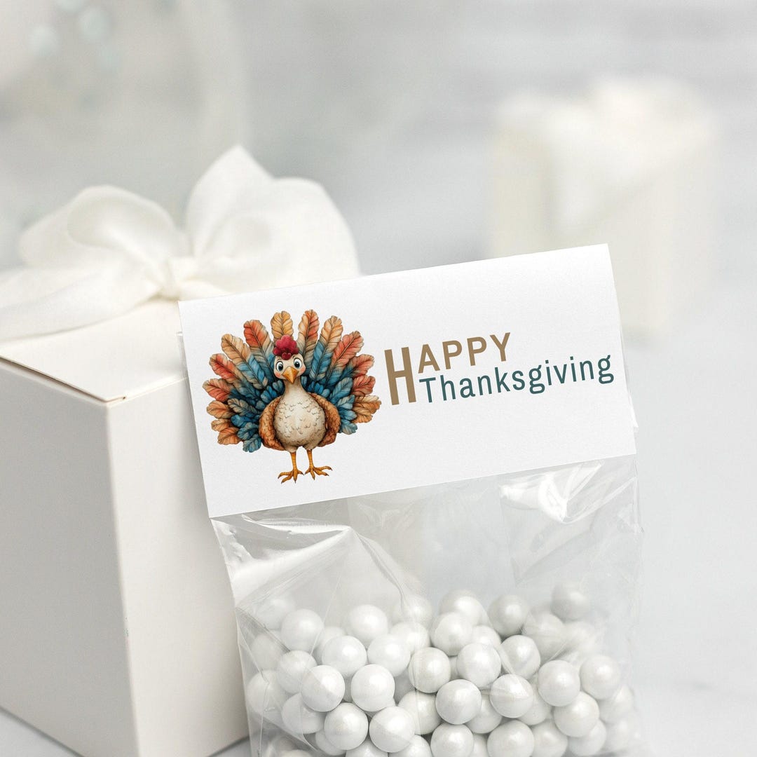 Thanksgiving Turkey Treat Bag Topper: Editable Template (instant ...