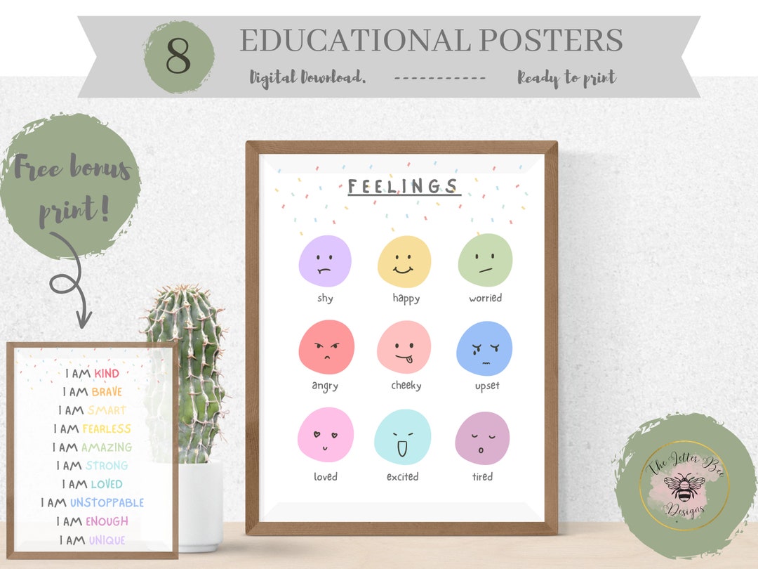 Educational Posters, Rainbow Confetti Theme, Montessori Classroom Decor ...