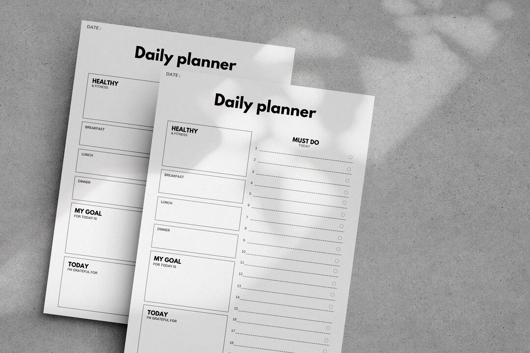 Minimalist Papery Daily Planner for Everyday Planning PDF Efficient ...