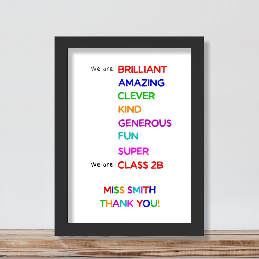 Personalised Teacher Thank You Gift, Teacher Appreciation Gift, End of ...