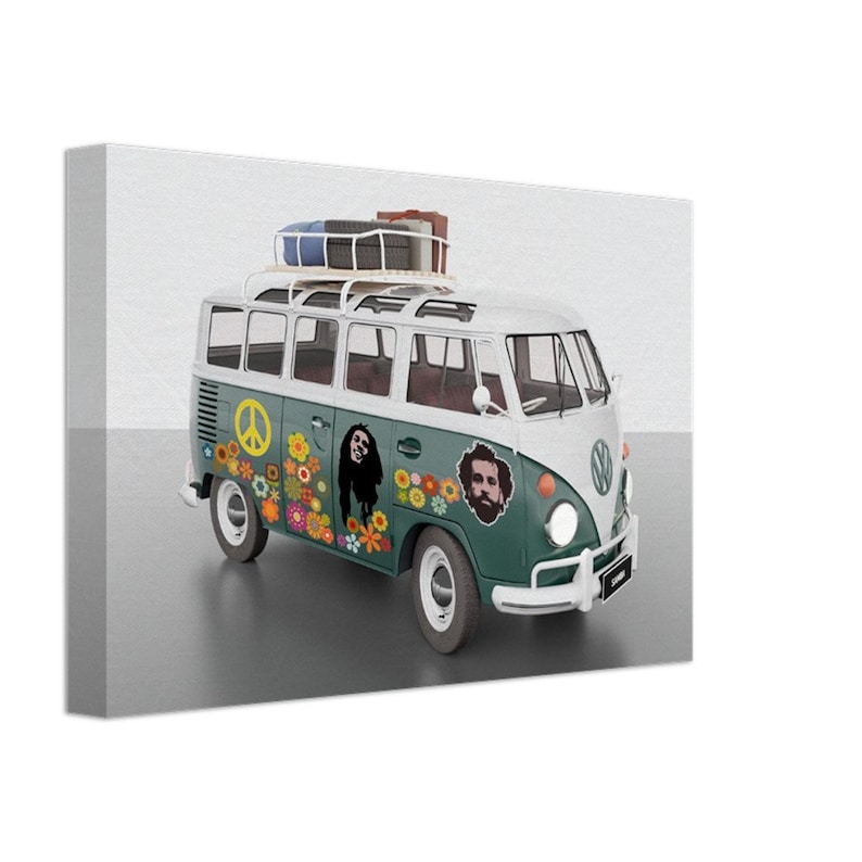 VW Camper Splitty Canvas Volkswagen Campervan Retro Print Samba ...