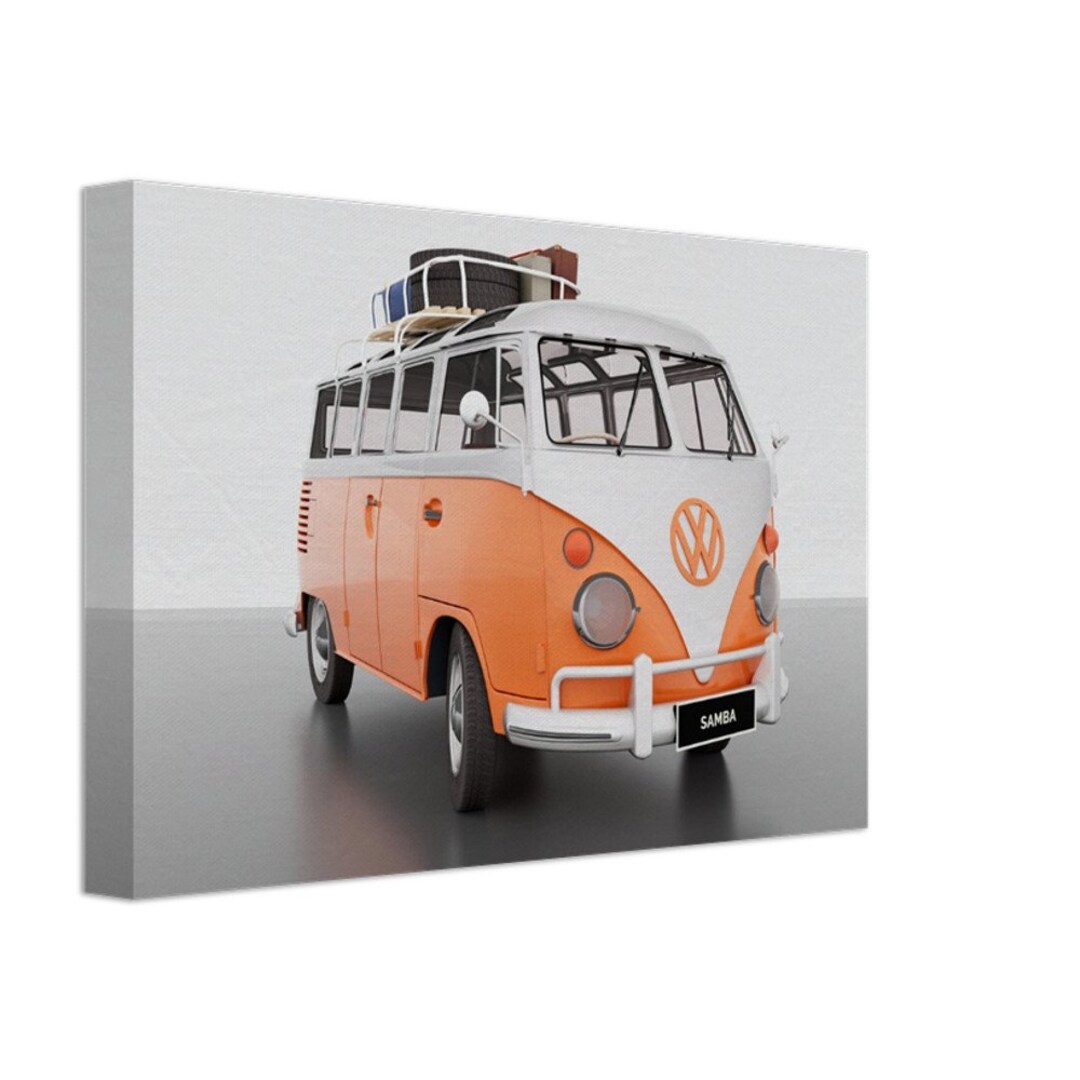 VW Camper Splitty Canvas Volkswagen Campervan Retro Print Samba ...