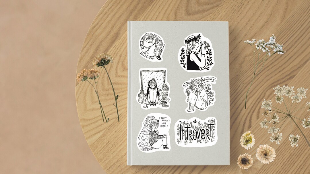 Minimalistic Png Stickers for Introverts and Nature Lovers. - Etsy