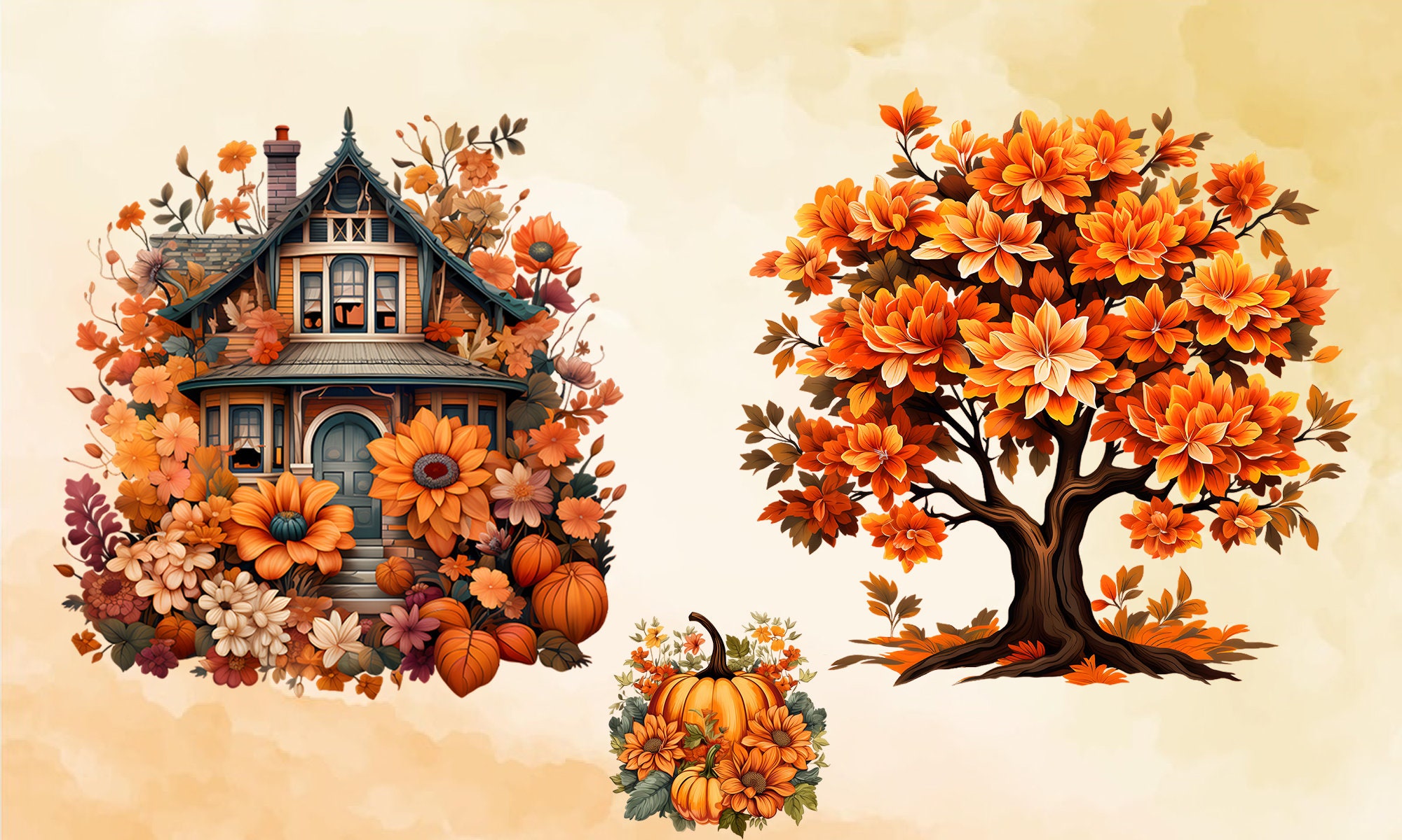 17 Autumn Watercolor Clipart - Pastel Clipart - Fall Clipart - Stickers ...