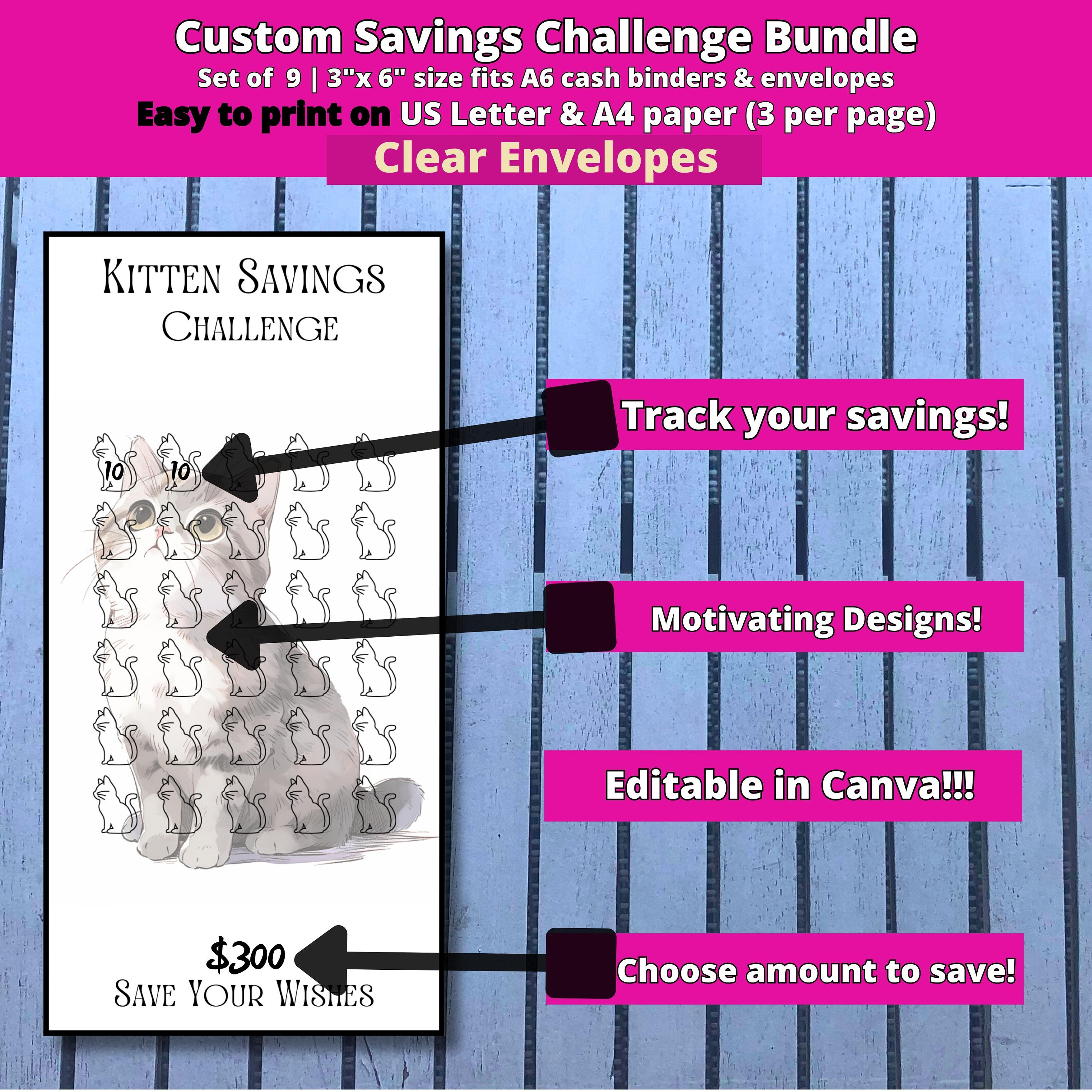 Custom Savings Challenge Set of 9, Save Money in Holiday, Christmas ...