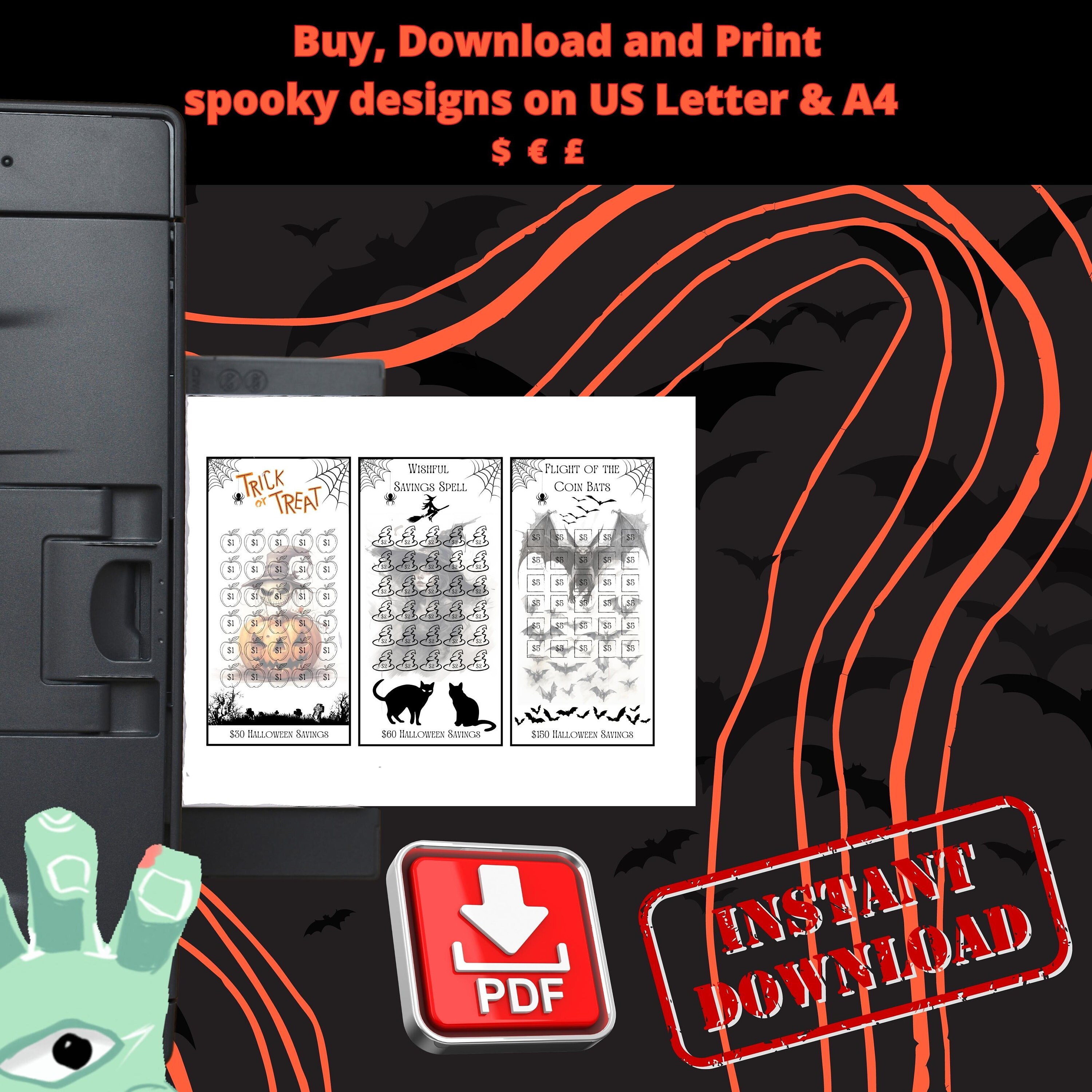 Halloween Savings Challenge Bundle Printable A6 Mini Savings Tracker ...