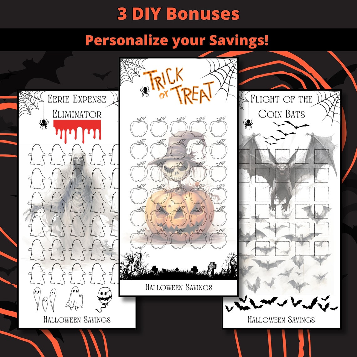 Halloween Savings Challenge Bundle Printable A6 Mini Savings Tracker ...