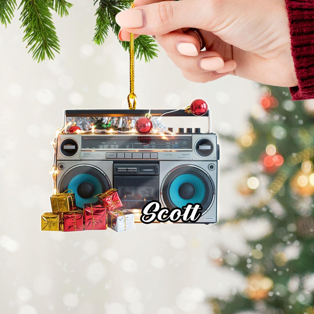 Personalized Retro Boombox 2D Flat Ornament, Custom Cassette Ornament ...