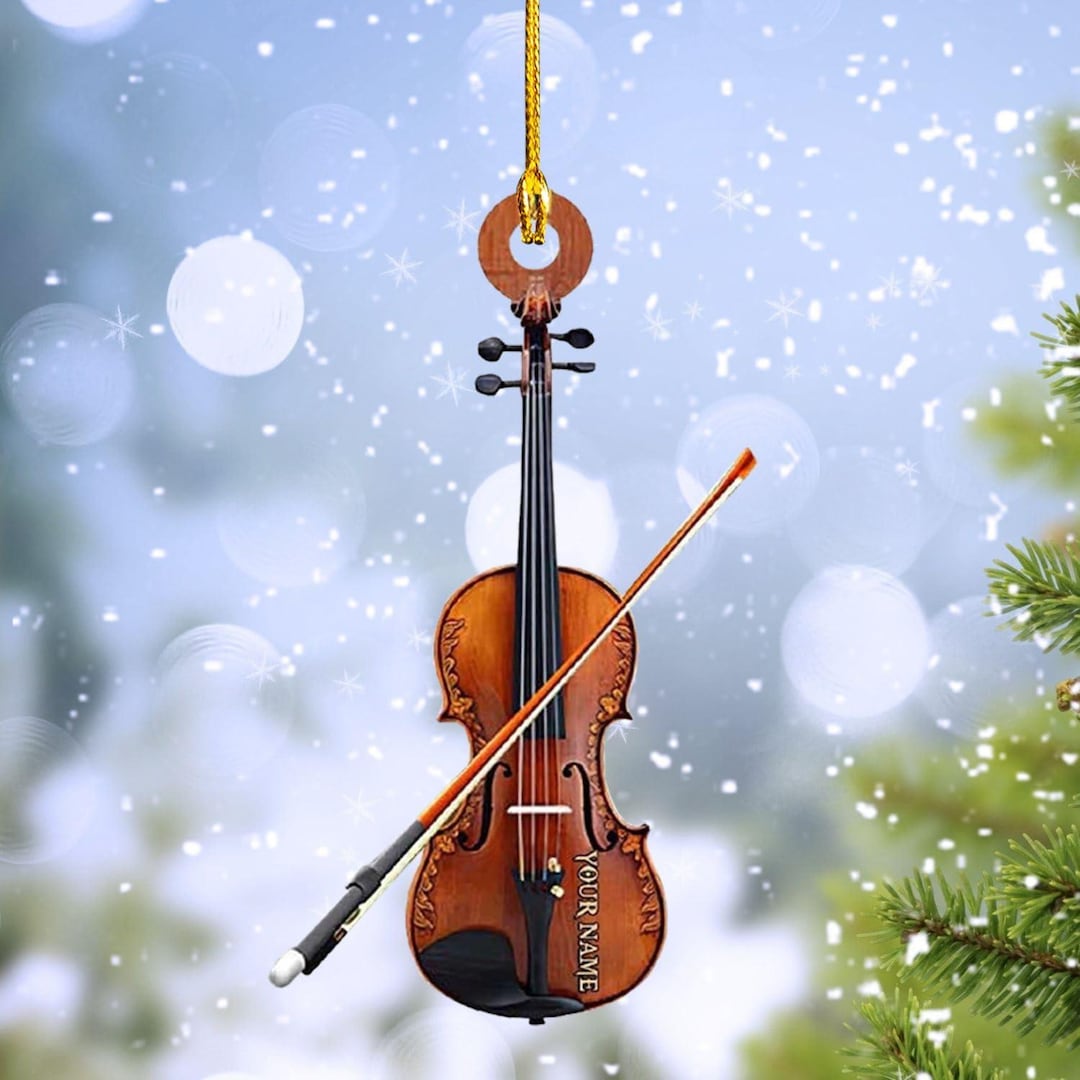 Personalized Musical Instruments Ornament, Violin Ornament Custom Names ...