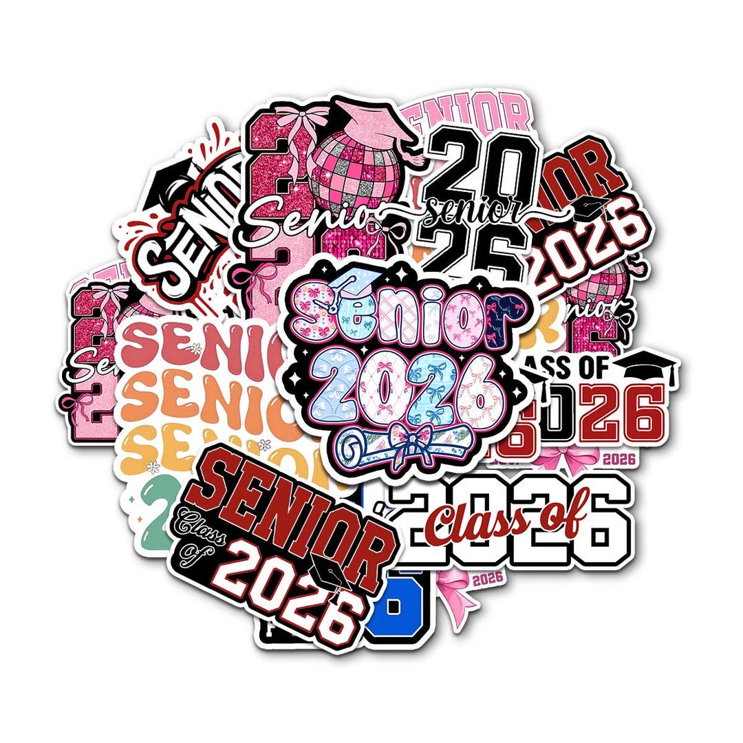 10pcs Senior 2026 Stickers Pack Cute Girly High School Sticker Class of ...
