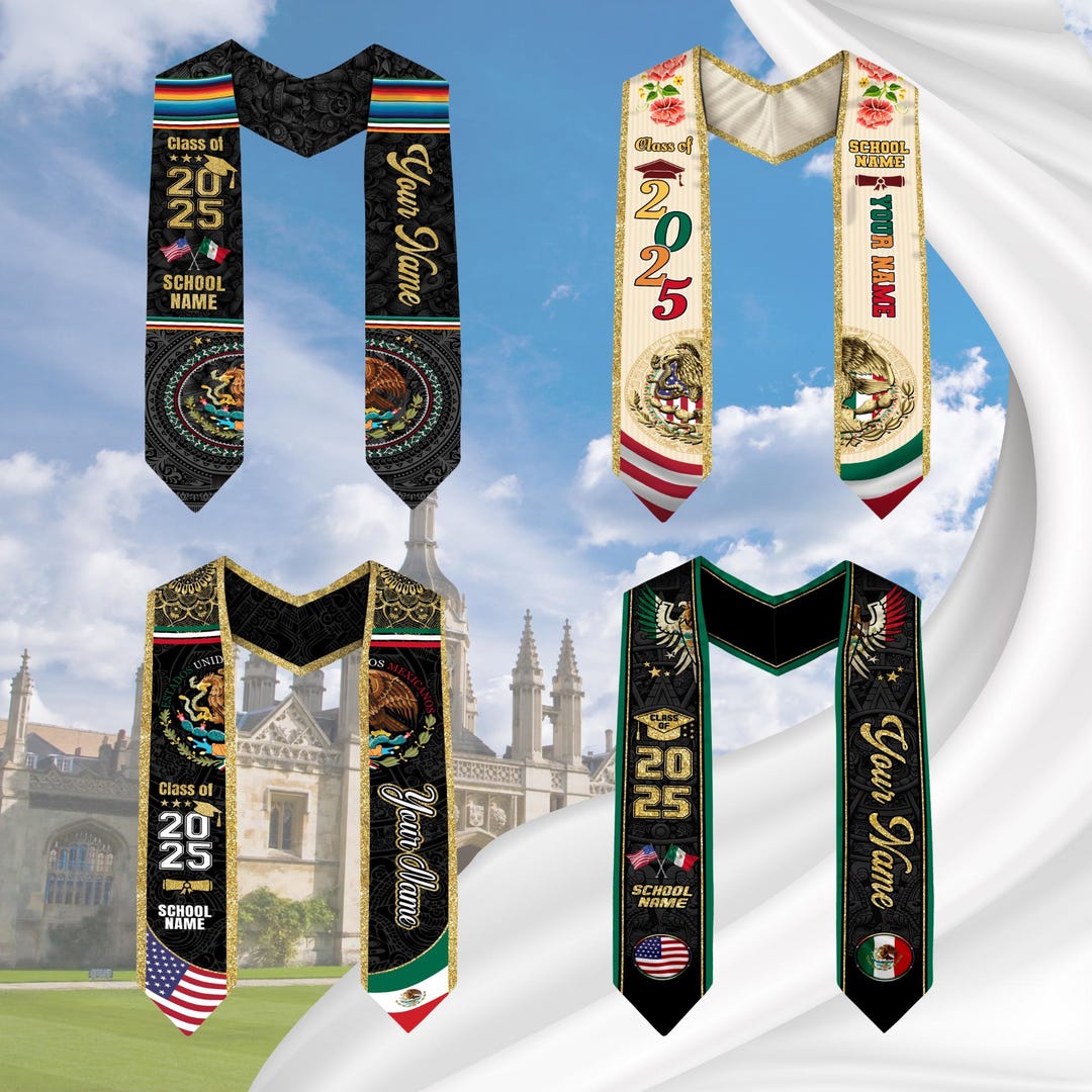Personalized Mexican Stole,custom Mexican Graduation Sash,mexican ...