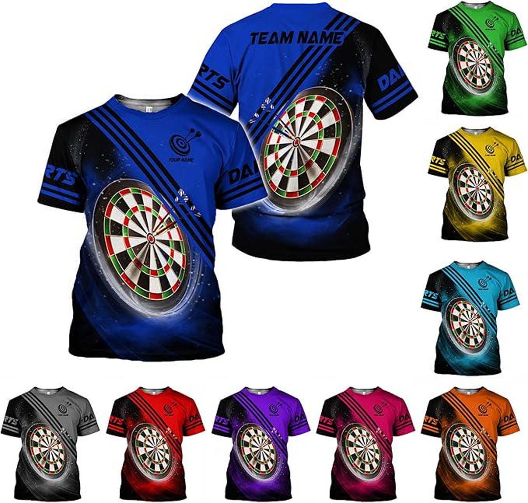 Personalized Darts Shirt, Custom Dart Team Shirt, Customize Darts Black ...