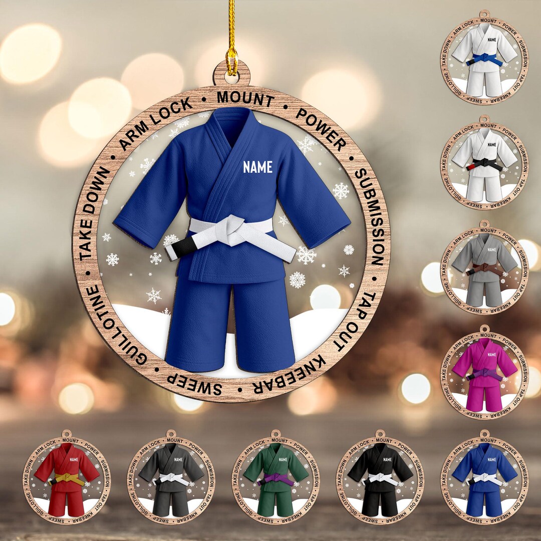 Custom Jiu Jitsu Uniform 2 Layers Ornament,personalized BJJ Ornament ...