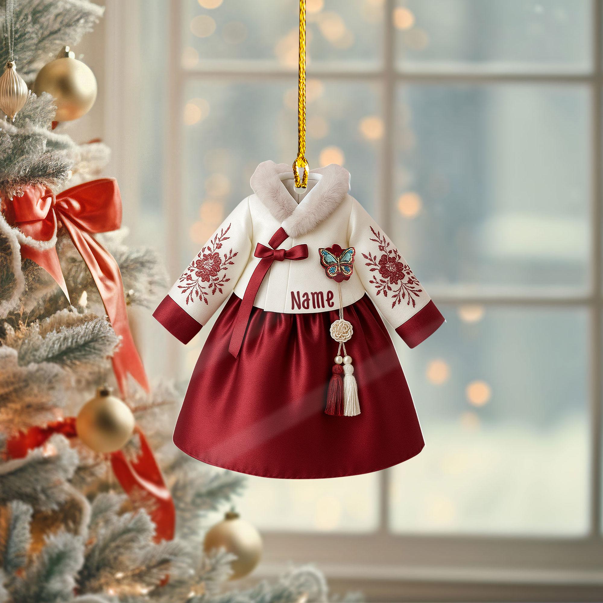 Personalized Korean Hanbok Dress Acrylic Ornament, Hanbok Ornament ...