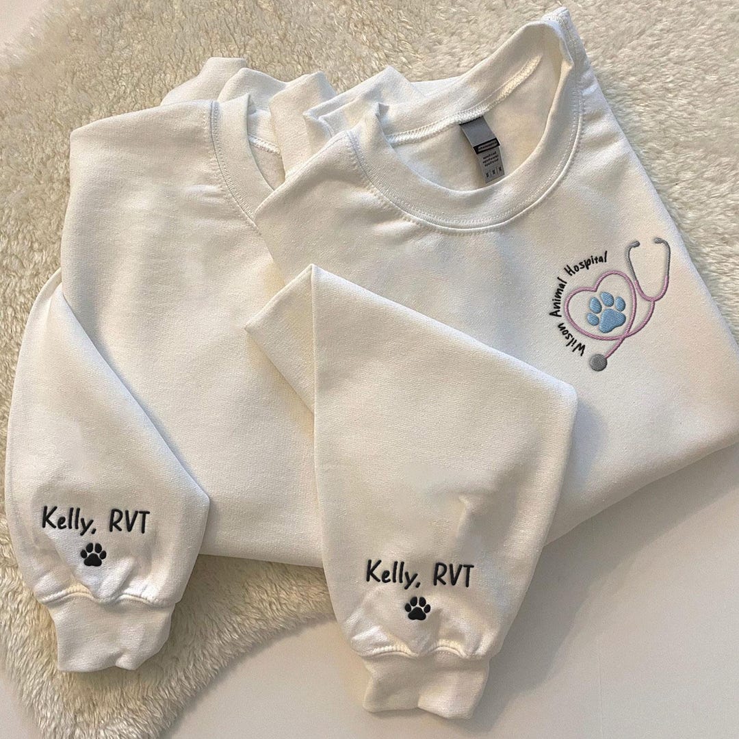 Custom Embroidered Vet Tech Sweatshirt, Vet Tech Week Gift for ...