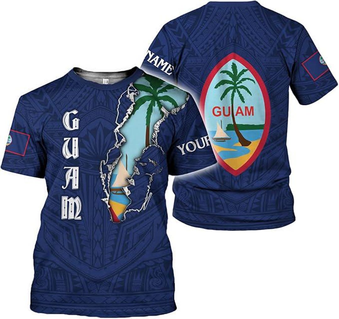 Custom Guam Flag T-shirt, Pride Guahan Shirt,customized Name Guam Flag ...