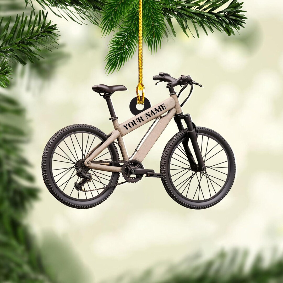 Personalized Bicycle Christmas Acrylic Ornaments, Cycling Ornament ...