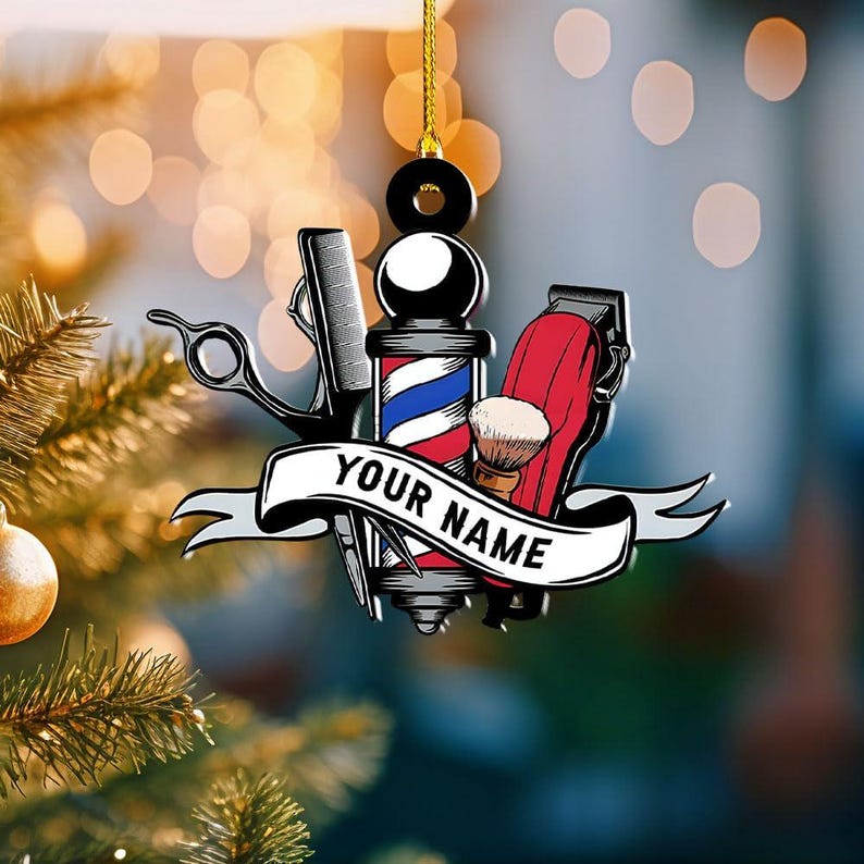 Personalized Barber Shop Christmas Ornament ,barber Shop Ornament ,gift ...