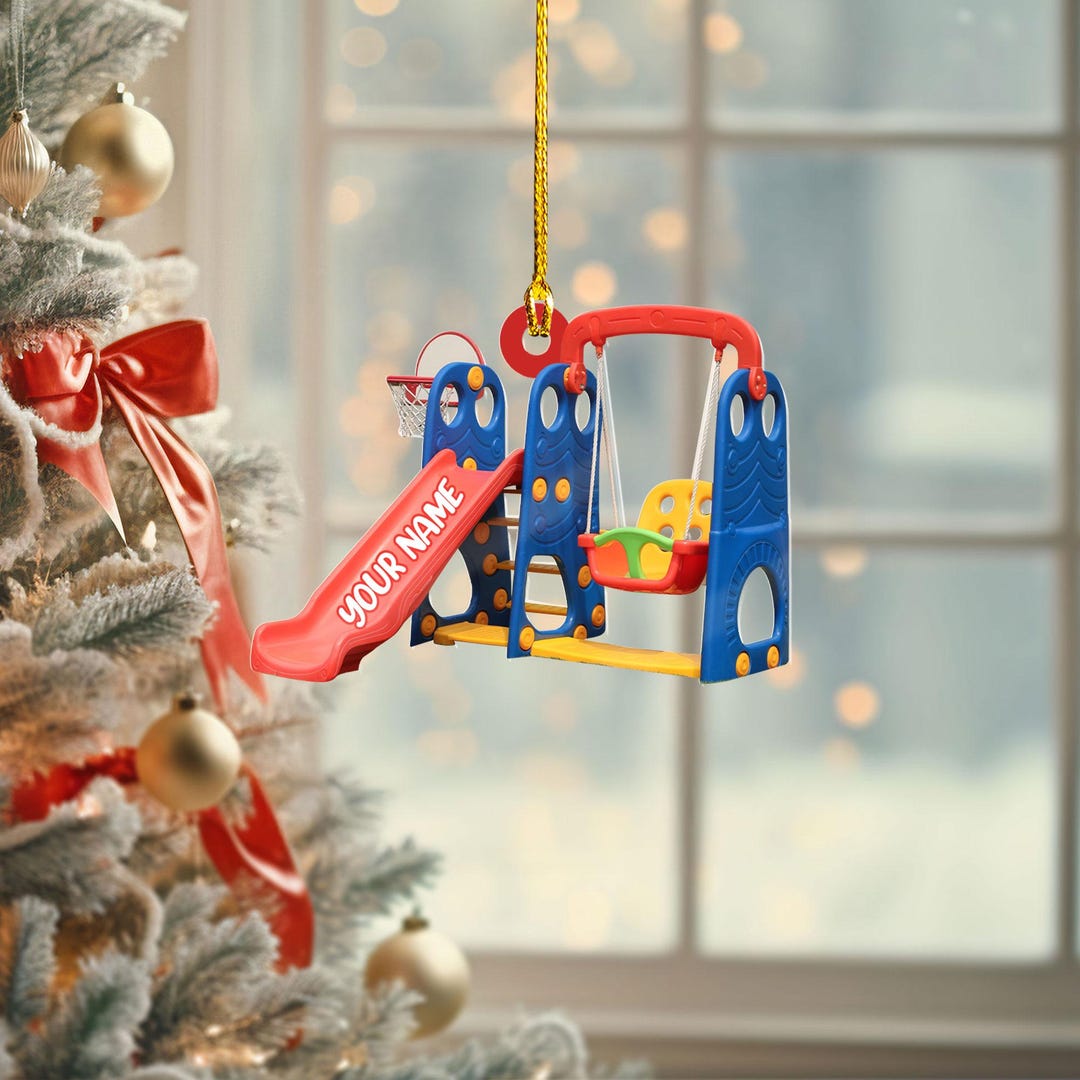 Personalized Child Slide Christmas Ornament, 2D Flat Slide Ornament ...
