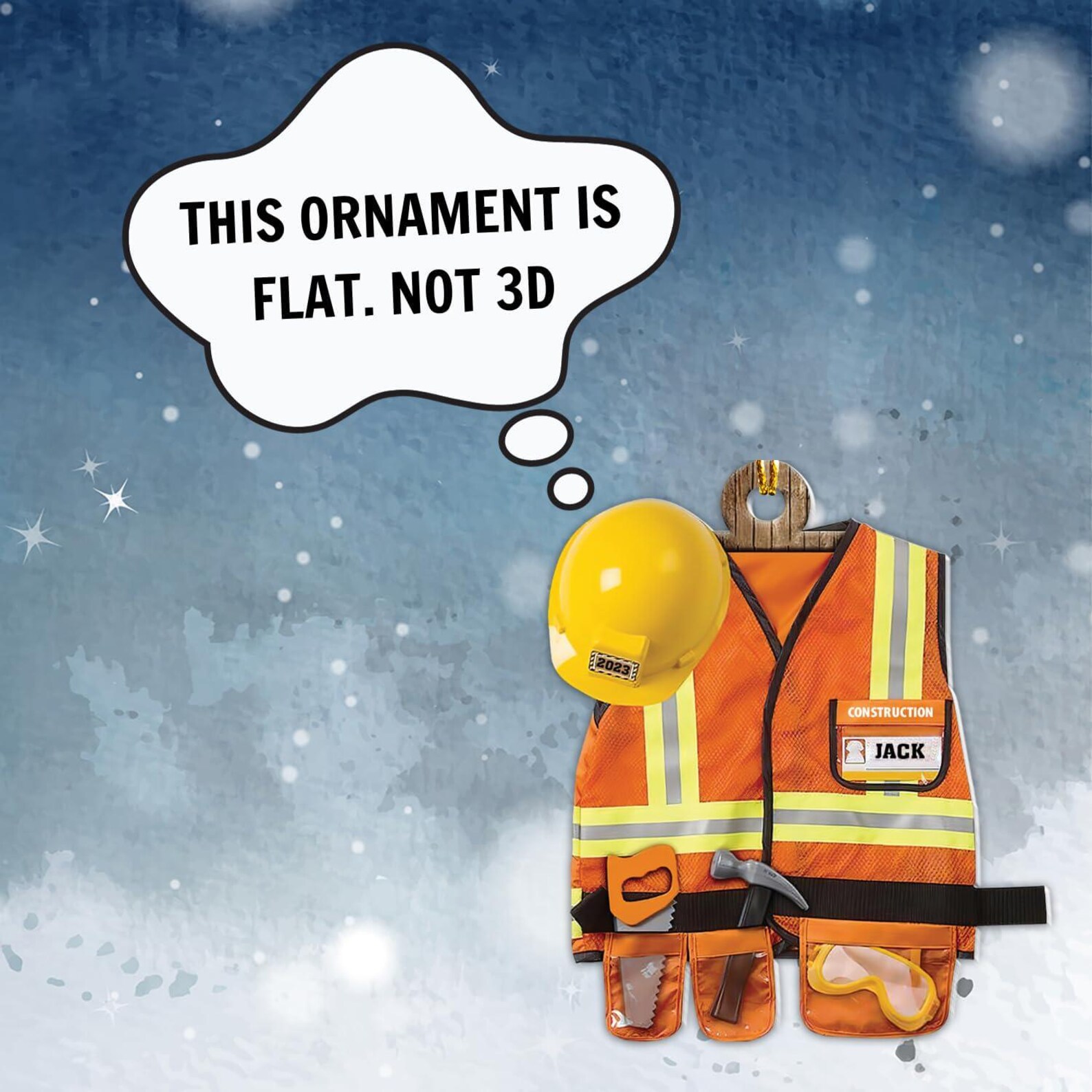 Personalized Construction Worker Christmas Ornament, Personalized ...