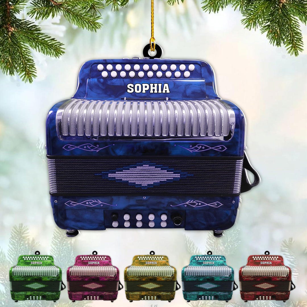 Personalized Accordion Christmas Ornament, Accordion Christmas Ornament ...