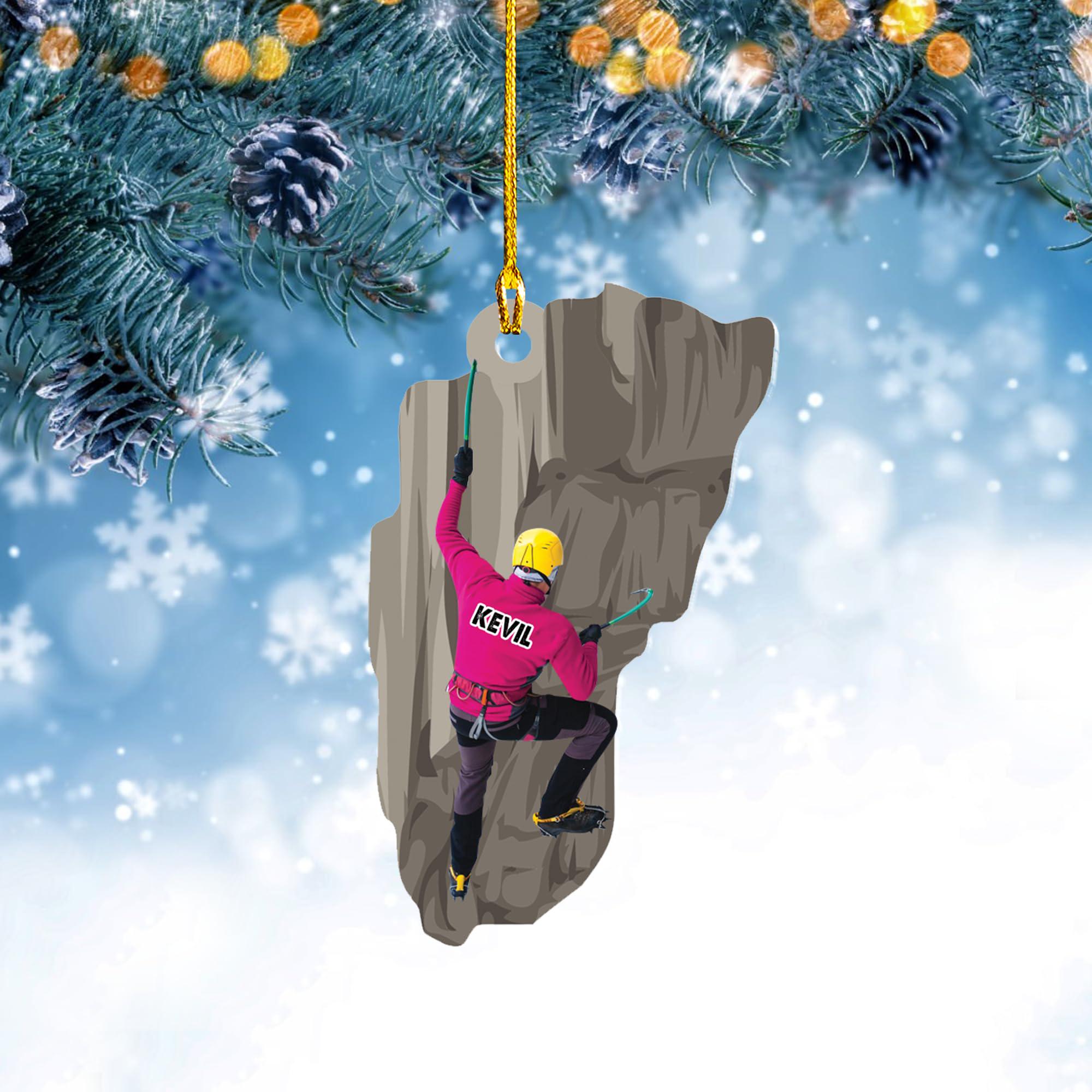 Personalized Rock Climbing Acrylic Christmas Ornament, Gift for Rock ...