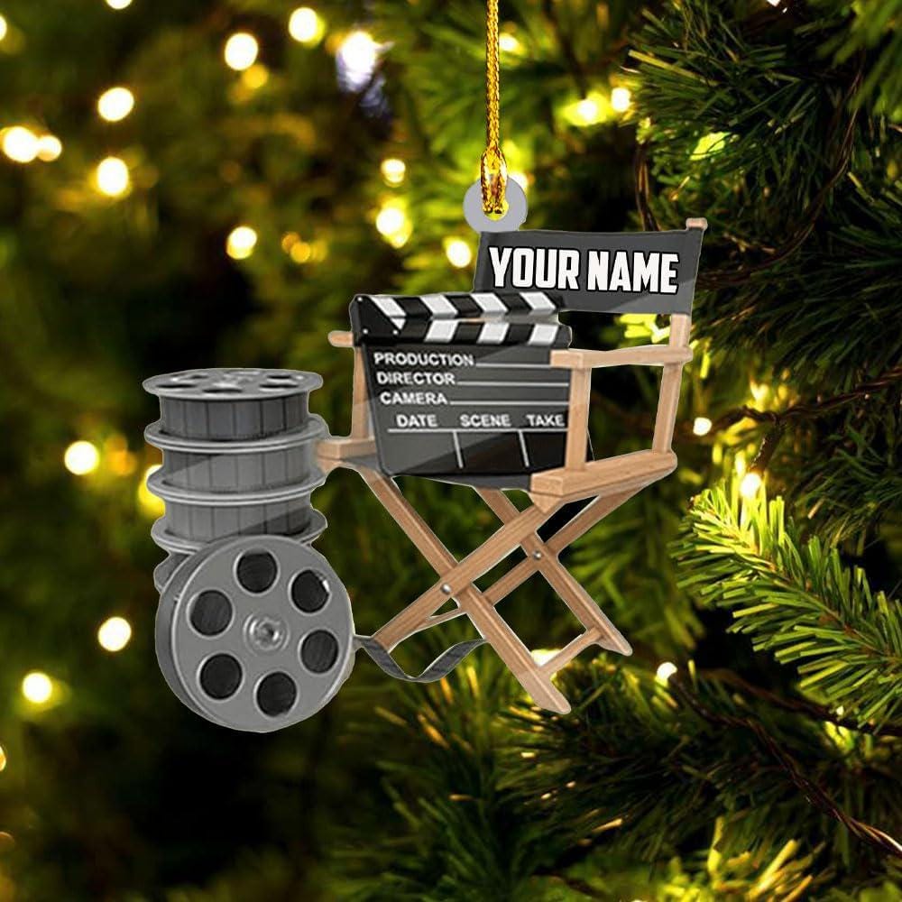 Personalized Director Chain Christmas Ornament, Film Clapper Christmas ...
