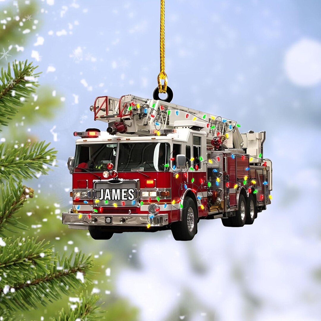 Custom Fire Truck Ornament, Fire Truck Ornament, Christmas 2025 ...