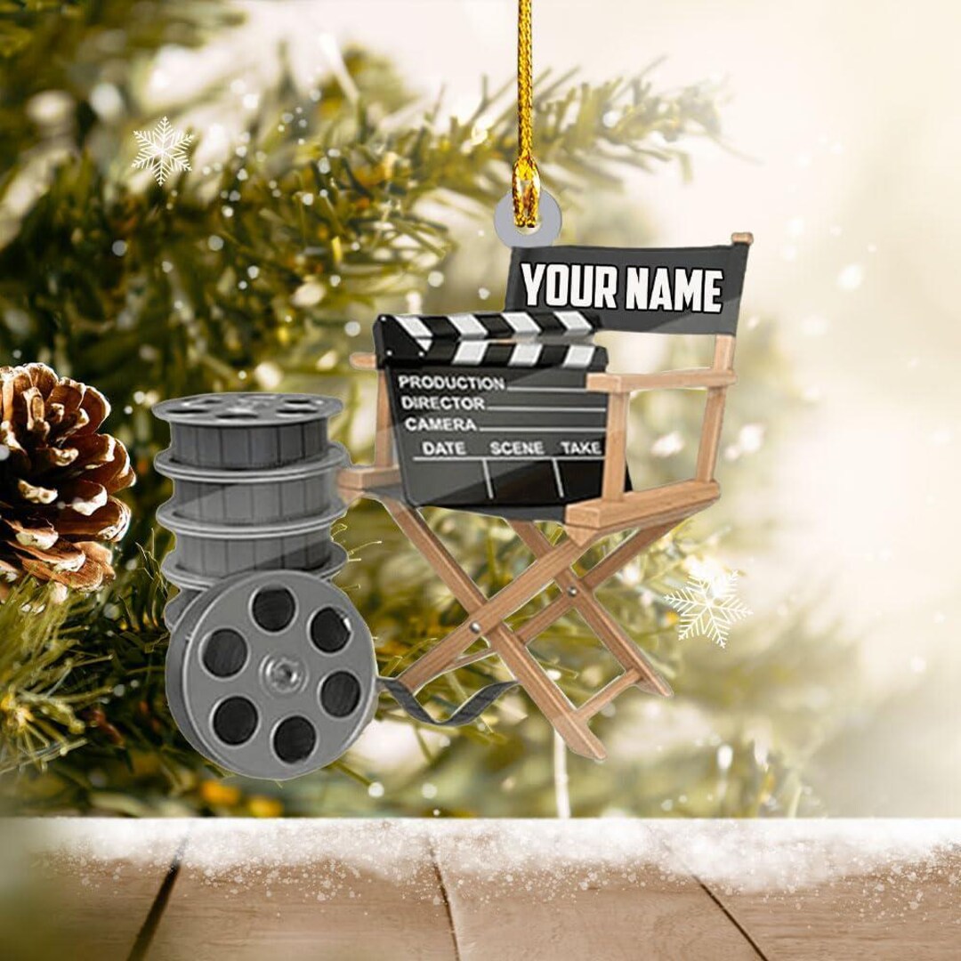 Personalized Director Chain Christmas Ornament, Film Clapper Christmas ...