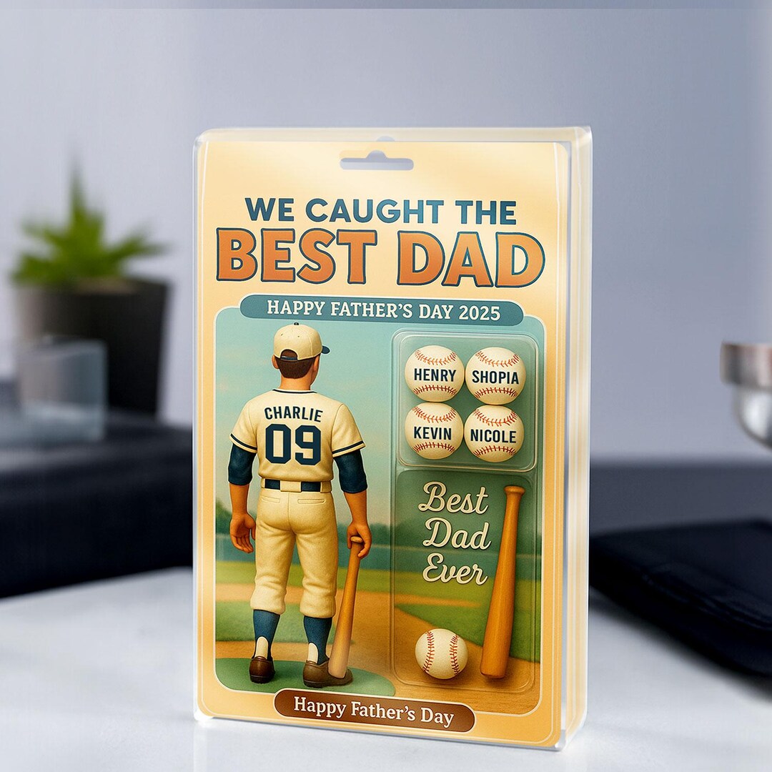 We Caught the Best Dad Baseball Gift, Personalize Fathers Day Gift for ...