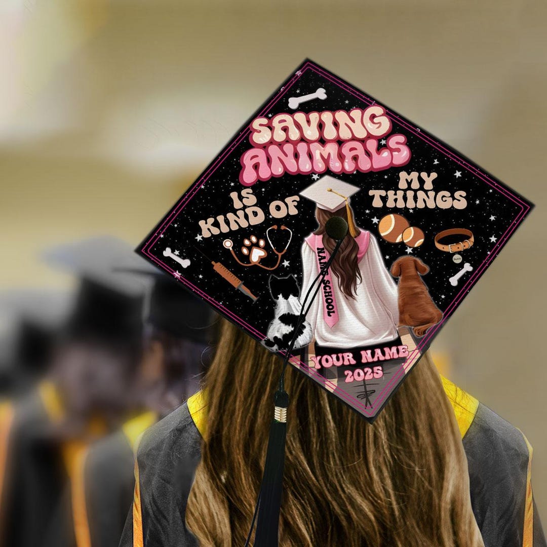 Custom Veterinary Tech Graduation Cap Topper, Personalized Vet ...