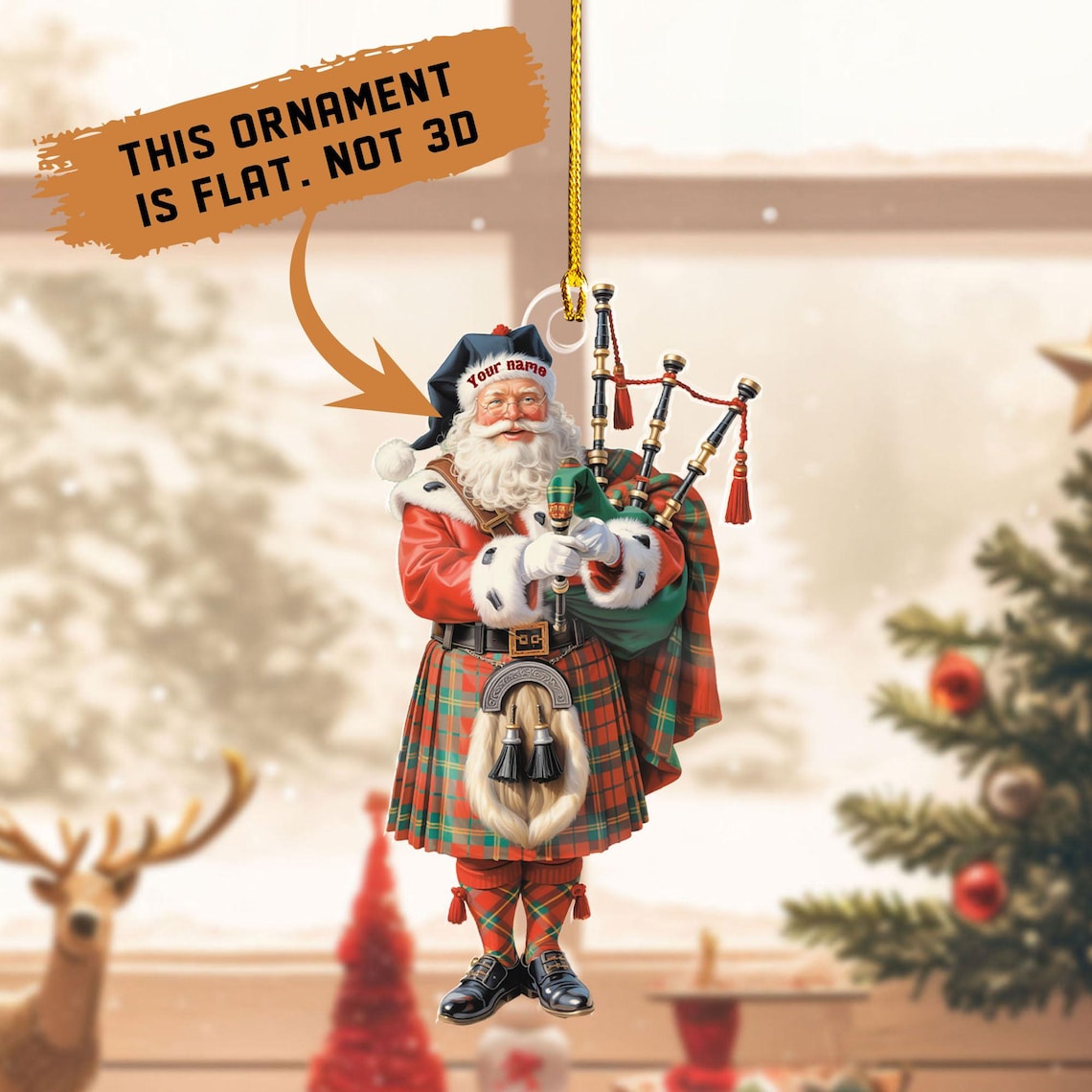 Custom Name Bagpipe Ornament, Personalized Bagpipe Ornament, Scottish ...