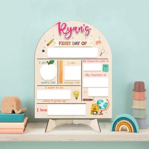 Personalized First Day of School Sign, Custom Last Day of School Sign ...