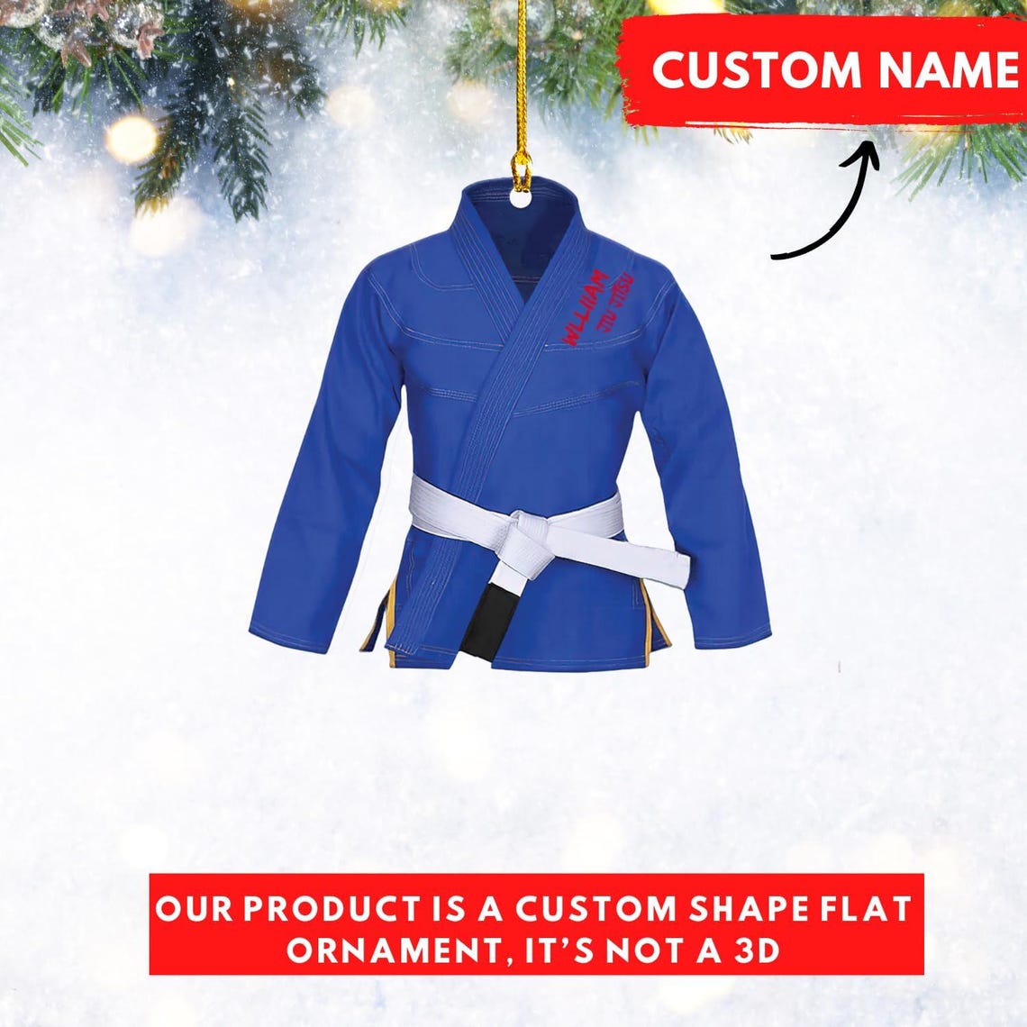 Custom Jiu Jitsu Uniform Ornament,personalized BJJ Ornament,custom Belt ...