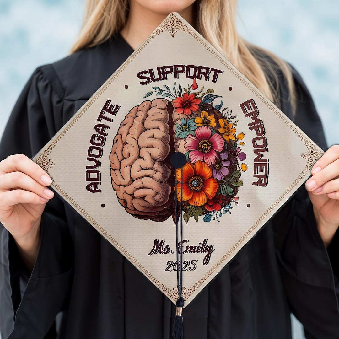 Social Worker Graduation Cap Topper,advocate Support Empower Printed ...