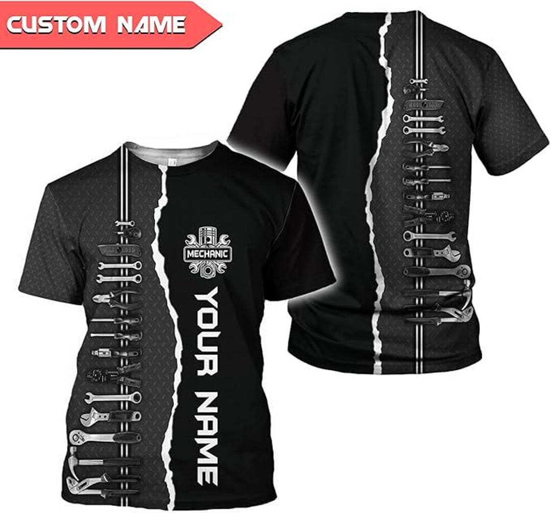 Custom American Mechanic Shirt Custom Name Mechanic Shirts Tool Box ...