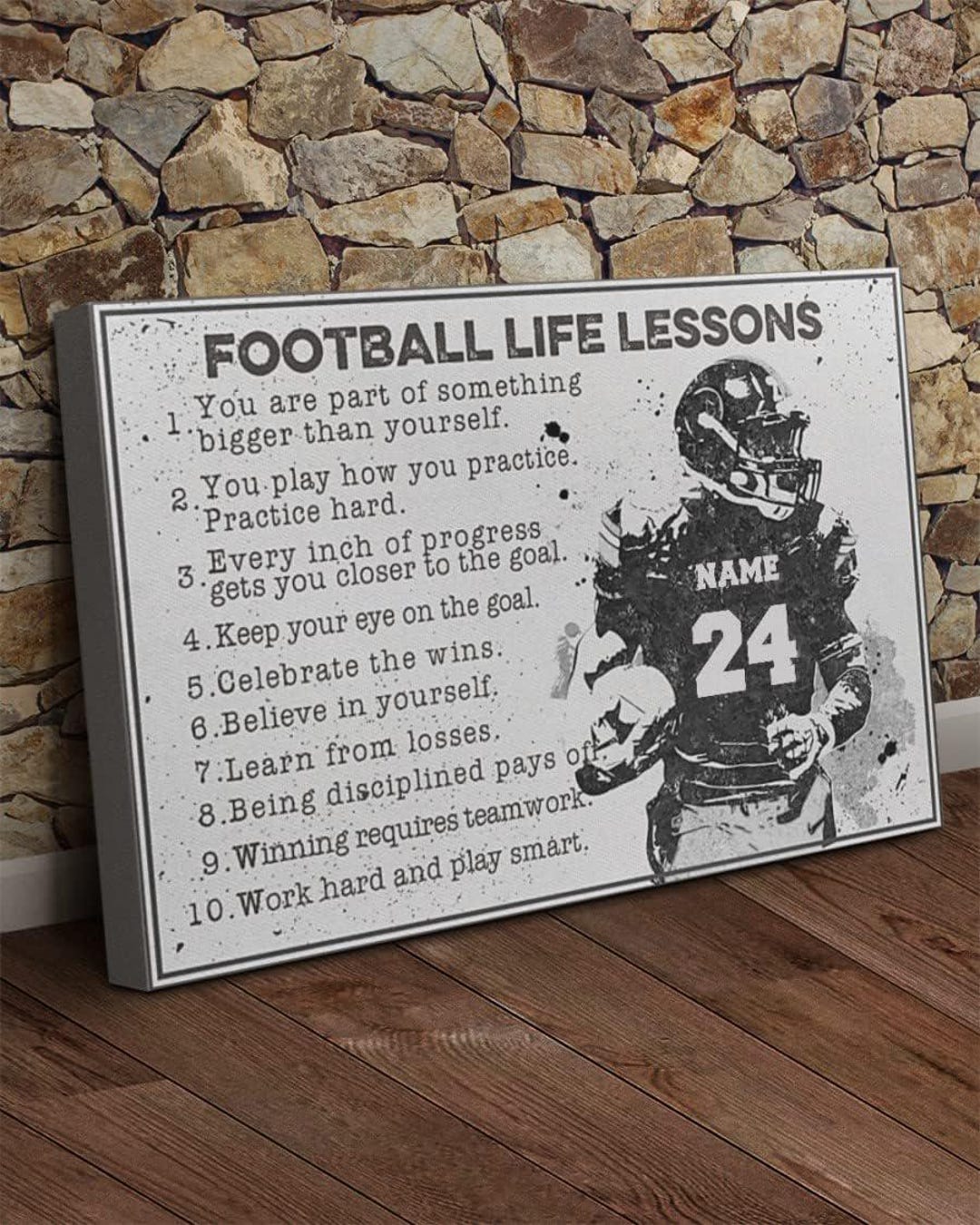 Personalized Photo Football Poster/canvas,custom Football Player Wall ...