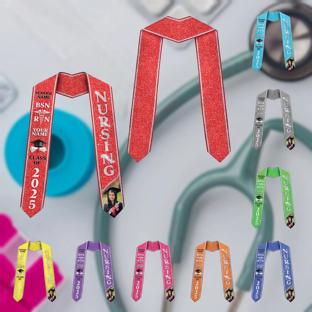 Customized Nursing Stole, Nursing Graduation Stole, RN Stole Nursing ...