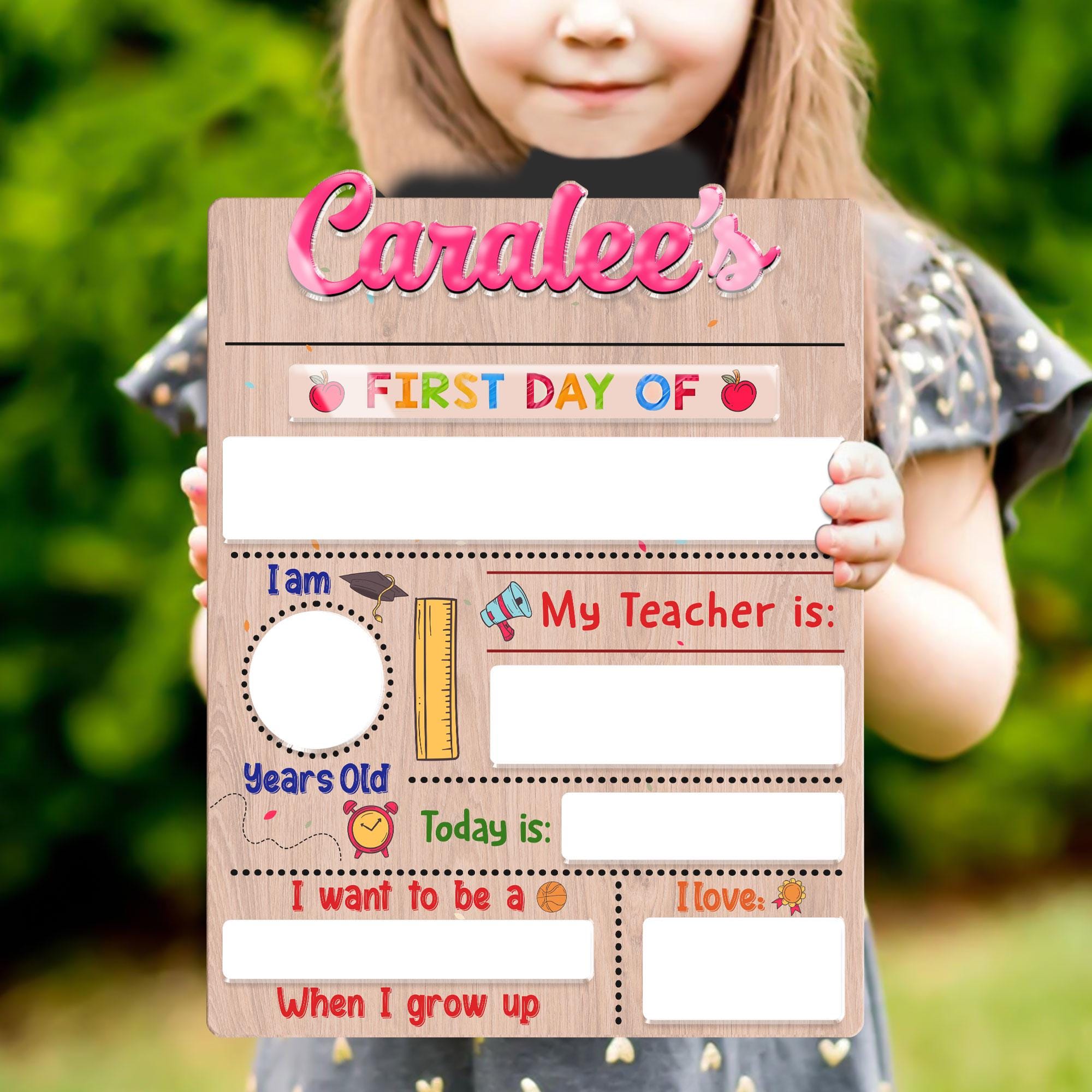 Personalized First Day of School Sign, Custom Last Day of School Sign ...