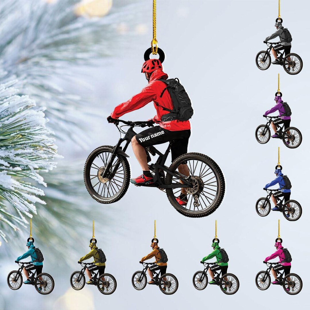 Personalized Bicycle Christmas Ornaments, Cycling Ornament, Bicycle ...