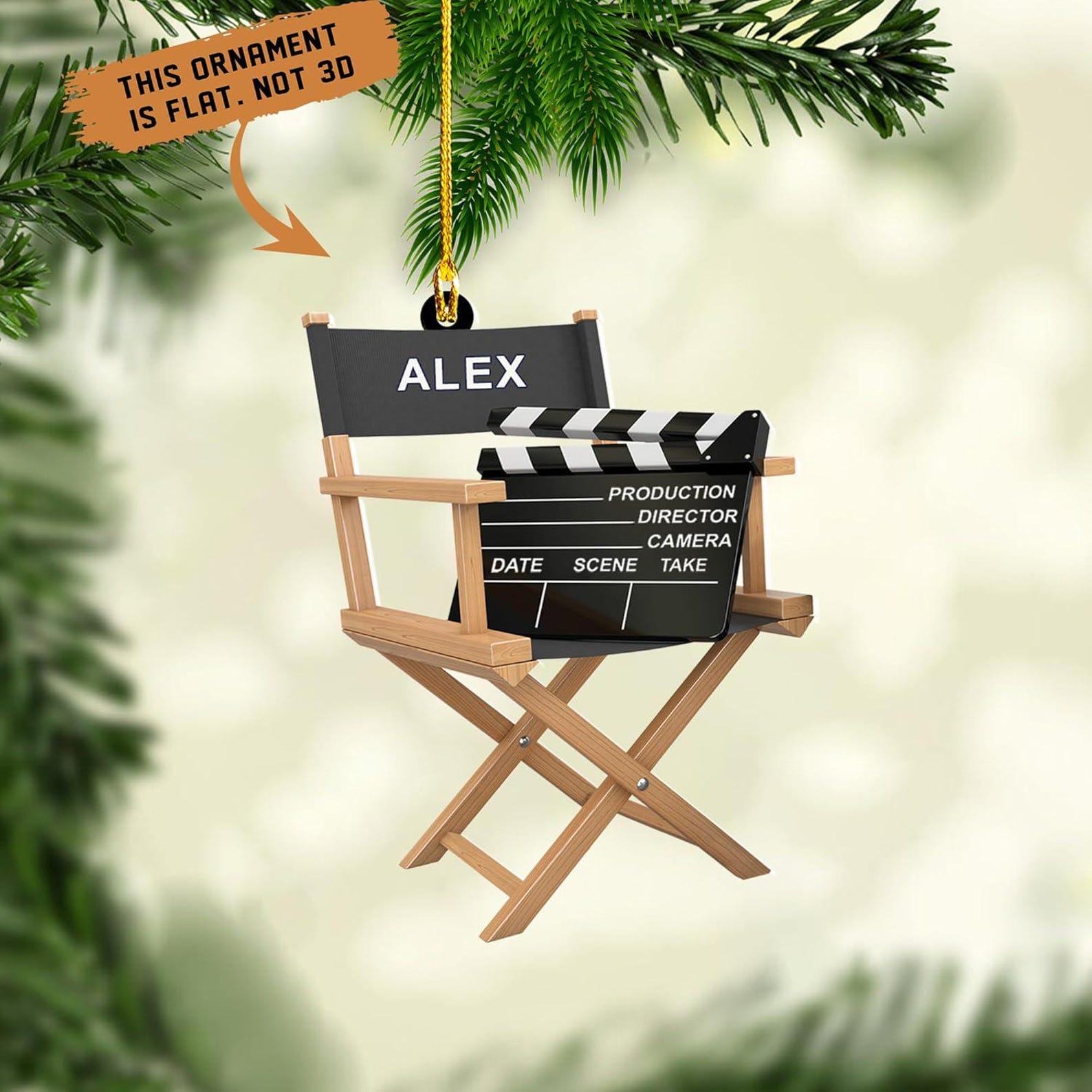 Personalized Director Chain Christmas Ornament, Film Clapper Christmas ...